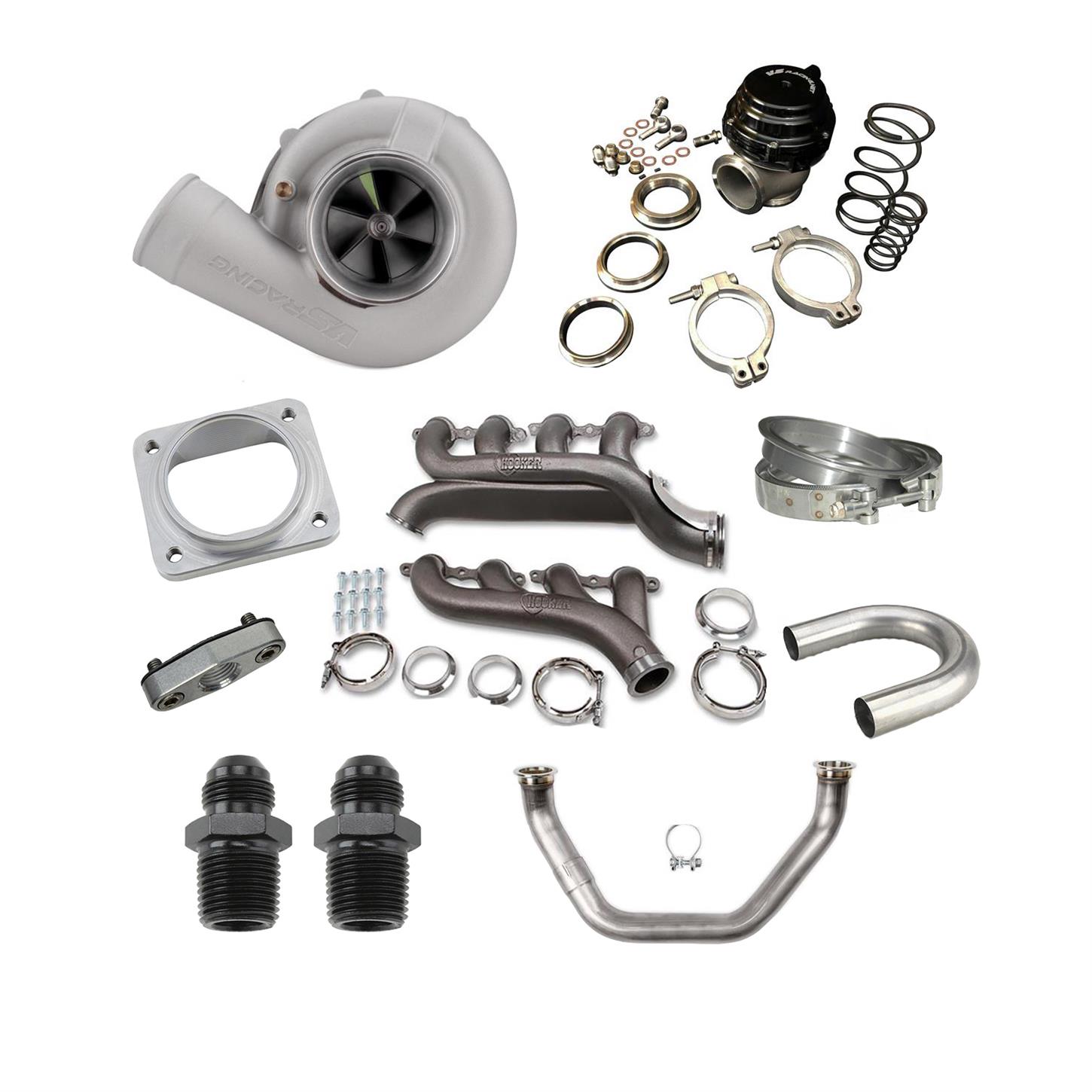 LS Swap Single Turbo Kit Hot Side, TH350/TH400 Crossover, 78mm