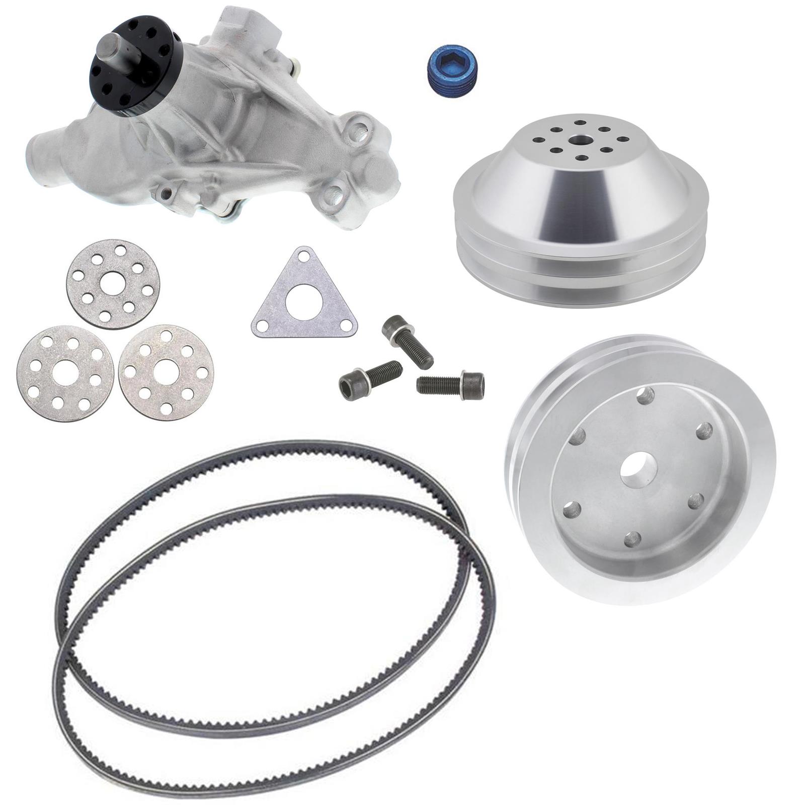 Small Block Chevy Adjustable Water Pump w/Underdrive Pulleys