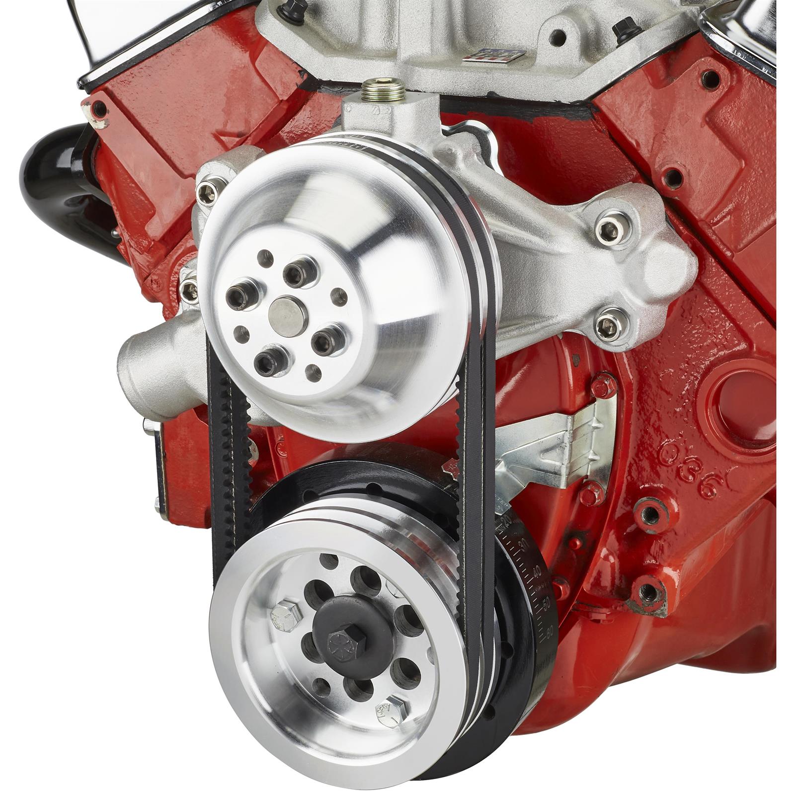 Small Block Chevy Aluminum Water Pump with 1:1 Pulleys