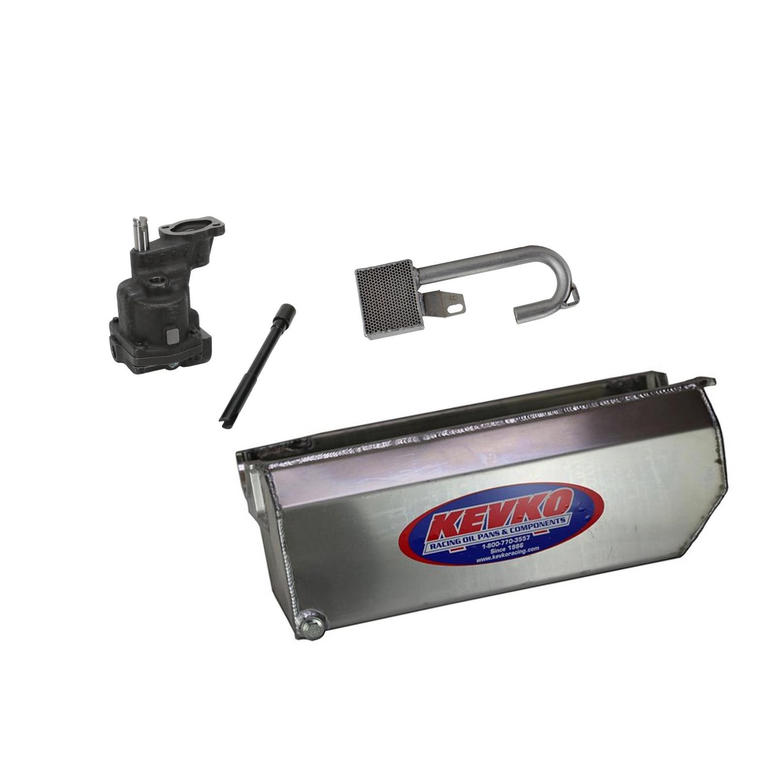Small Block Chevy Aluminum Box Oil Pan, Pickup and Pump