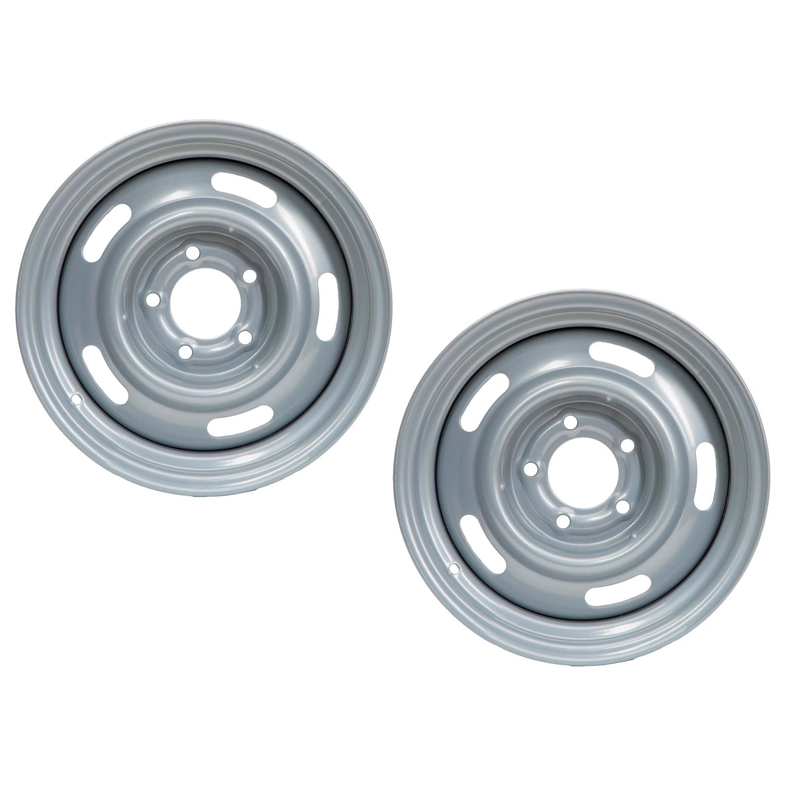 GM Rally Truck Wheel Set, 5 on 5 BP, 15x8, Silver