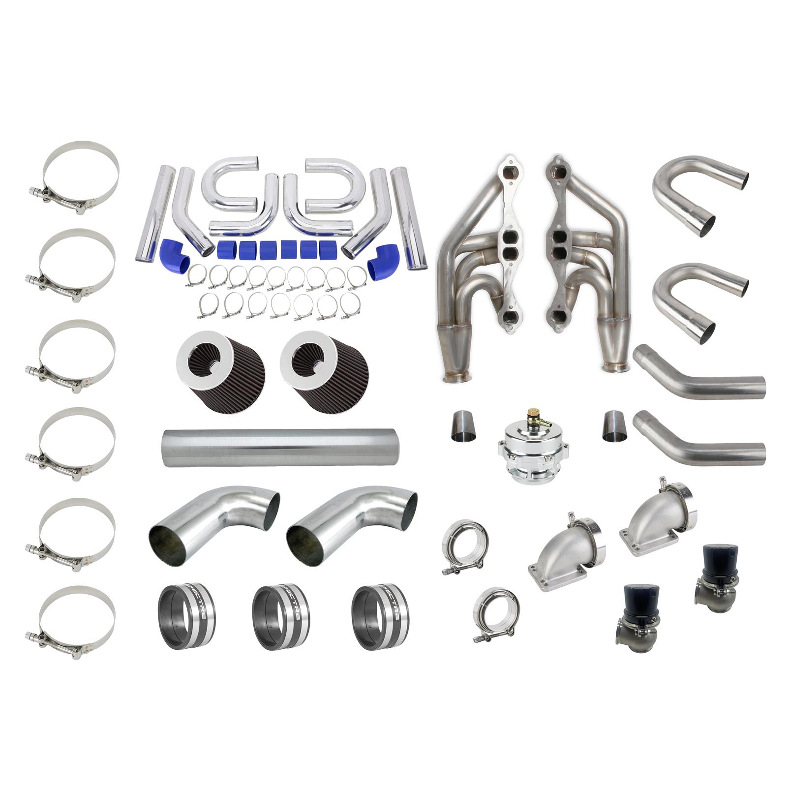 SBC Twin-Turbo Kit for T3/T4 Turbos, W/ Headers, Hot/Cold Pipes