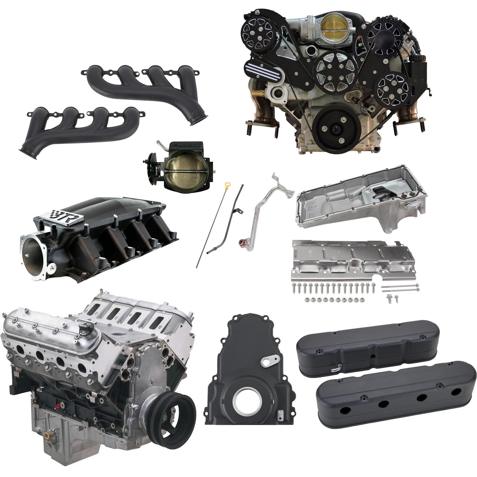 LS Gen III 6.0L Crate Engine Kit, 364HP/450TQ, Black Aluminum