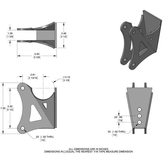 Speedway Four-Bar Rear Axle Brackets