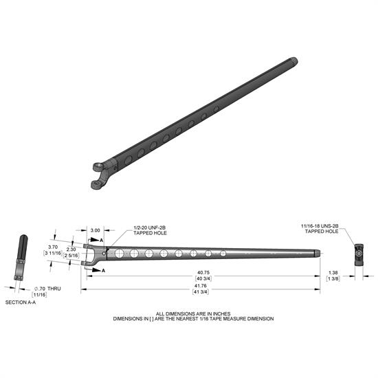 Split Wishbone Style Radius Rods w/ Holes