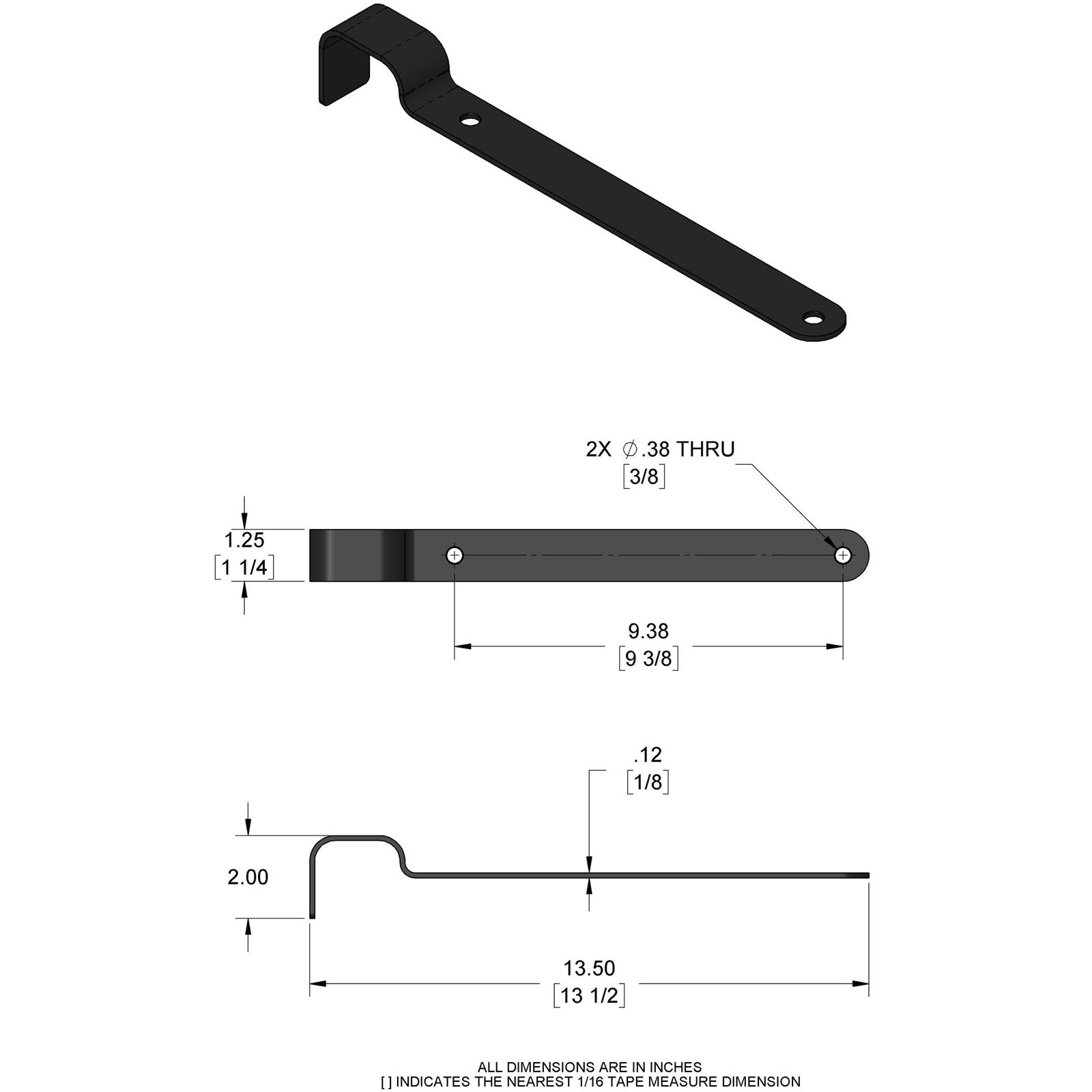 Speedway Motors Model T Tailgate Hinges, Black