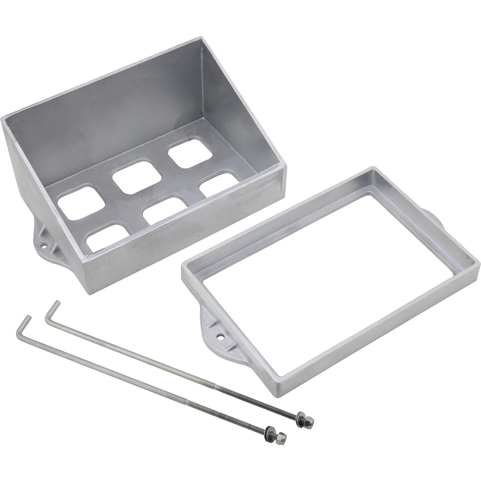 Speedway Plain Cast Aluminum Battery Box Mount Kit