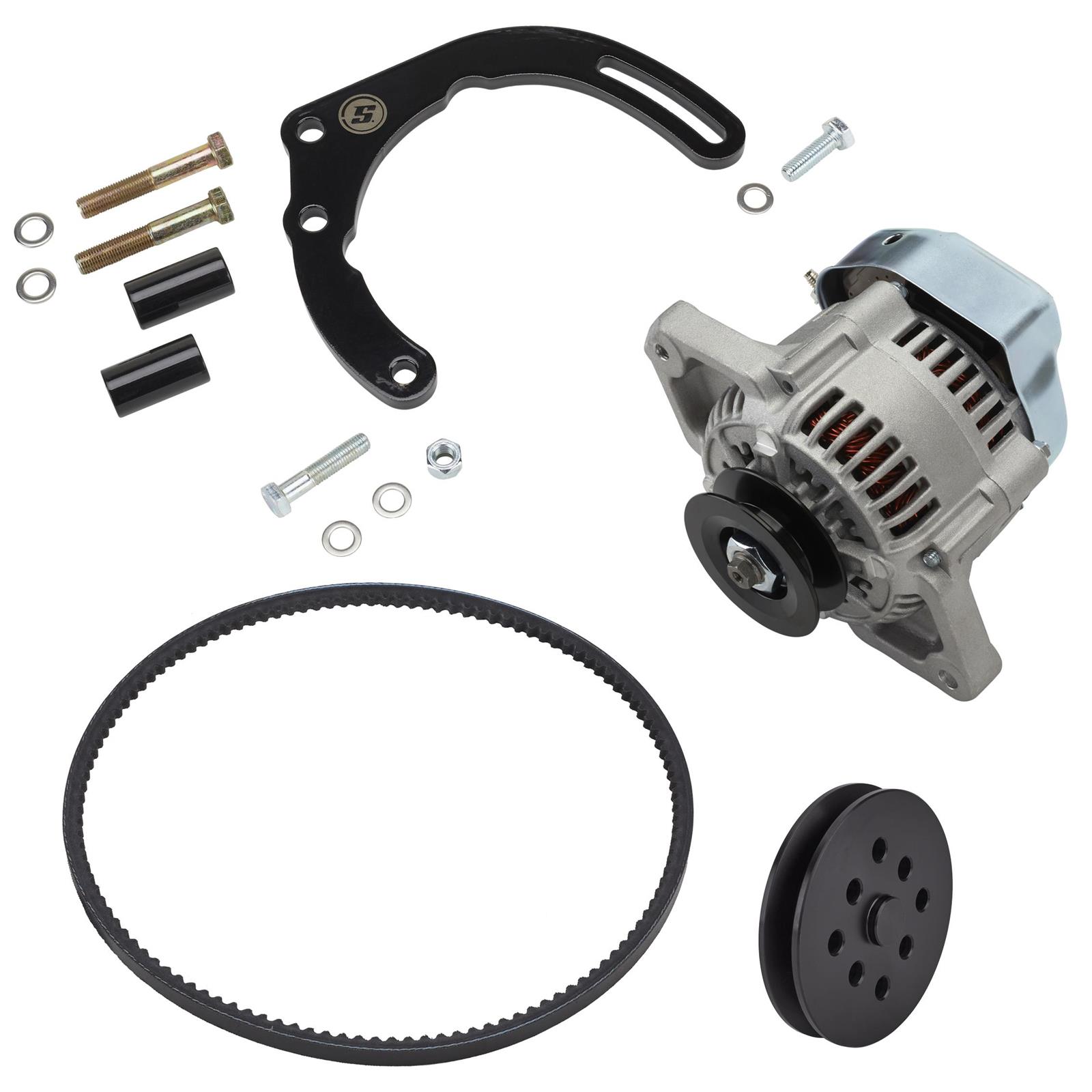 GM Denso Style 1-Wire Mini Race Alternator Kit, 90A, Low Mount