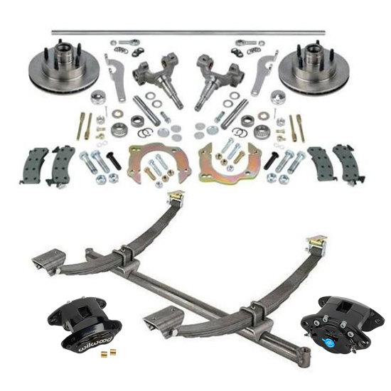 50" HD Gasser Str Axle Chevy Spindle Brake Kit W/ Wilwood Calipers