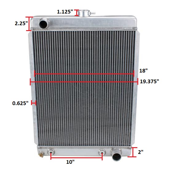 Universal Aluminum Radiator - 27 Inch Tall, Passenger Side Outlet
