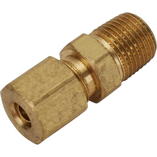 Brass Compression Fitting, 3/16 Tube to 1/8 NPT, Straight