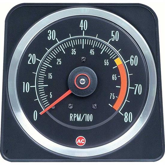 OER 6469384 69 Camaro Tachometer, 6000 Red Line,w/8000 RPM