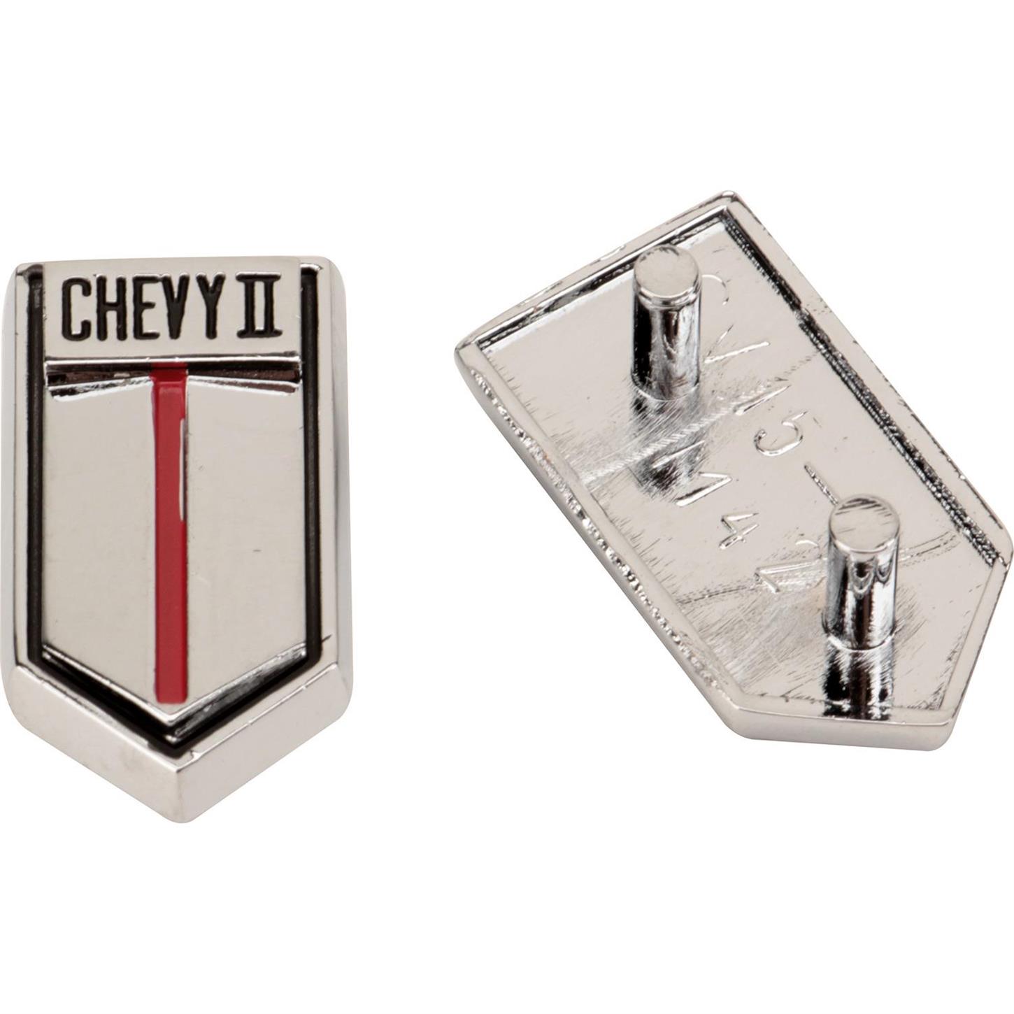 Trim Parts 4539568 Door Panel Emblems for 1966-67 Chevy II, Pair