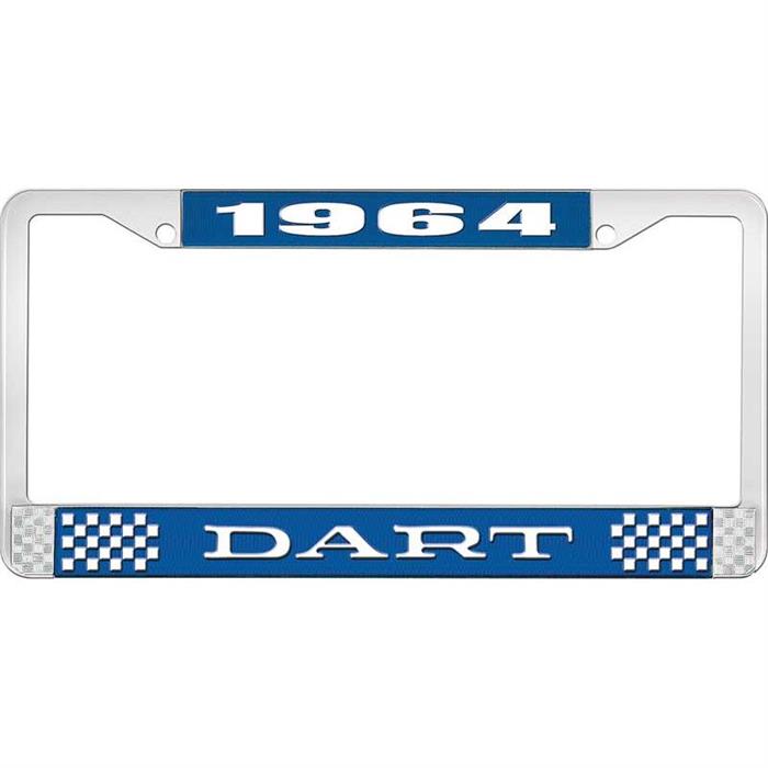 OER LF120164B 1964 Dart License Plate Frame, Blue/Chrome
