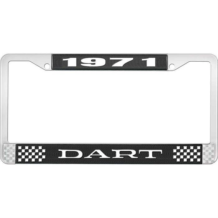 OER LF120171A 1971 Dart License Plate Frame, Black/Chrome