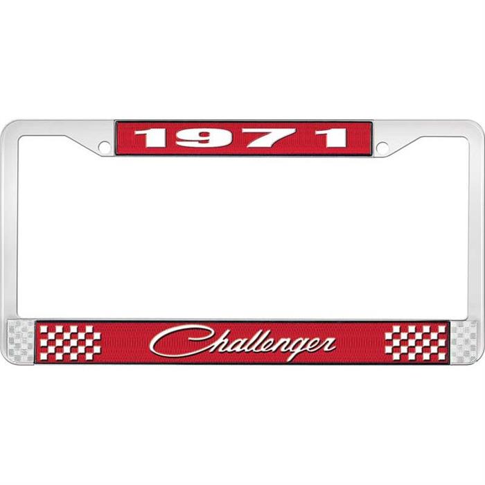 OER LF120771C 1971 Challenger License Plate Frame, Red/Chrome