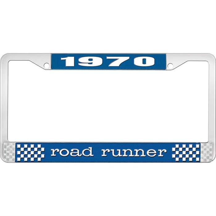 OER LF121670B 1970 Road Runner License Plate Frame, Blue/Chrome