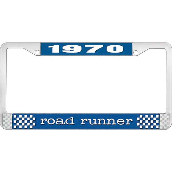 OER LF121670B 1970 Road Runner License Plate Frame, Blue/Chrome