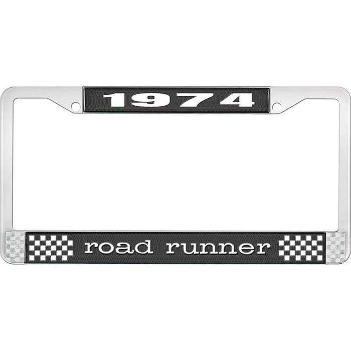 OER LF121674A 1974 Road Runner License Plate Frame, Black/Chrome