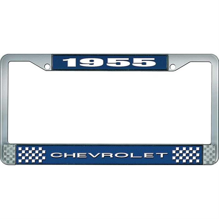 OER LF2235501B 1955 Chevy Blue/Chrome License Plate Frame