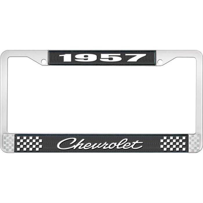 OER LF2235704A 1957 Chevy Black/Chrome License Plate Frame