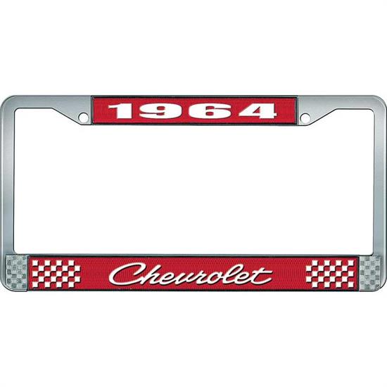 OER LF2236404C 1964 Chevy Red/Chrome License Plate Frame