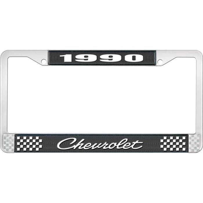 OER LF2239004A 1990 Chevy Black/Chrome License Plate Frame