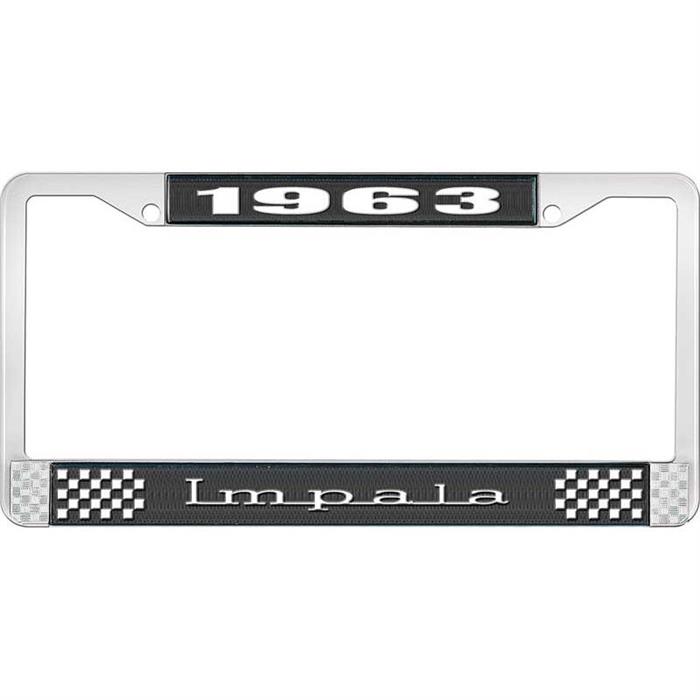 OER LF2246303A 1963 Impala Black/Chrome License Plate Frame