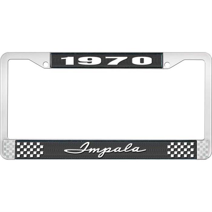 OER LF2247001A 1970 Impala Black/Chrome License Plate Frame