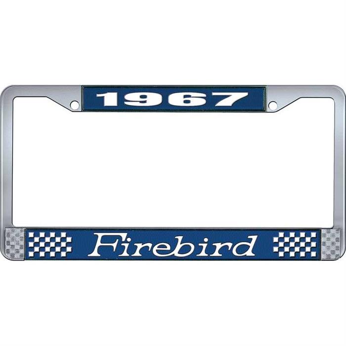 OER LF2316701B 1967 Firebird License Plate Frame, Blue/Chrome