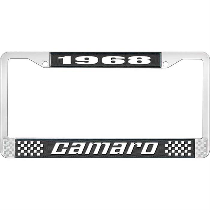OER LF3536802A 1968 Camaro License Plate Frame, Black/Chrome