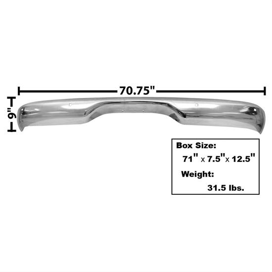 Dynacorn 1116C Rear Stepside Chrome Bumper, 1960-66 Chevy