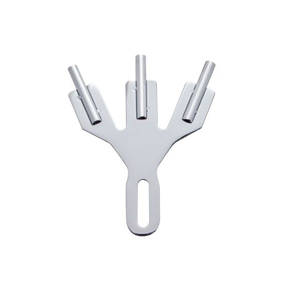 United Pacific 110861 Stainless Steel Three Flag Holder