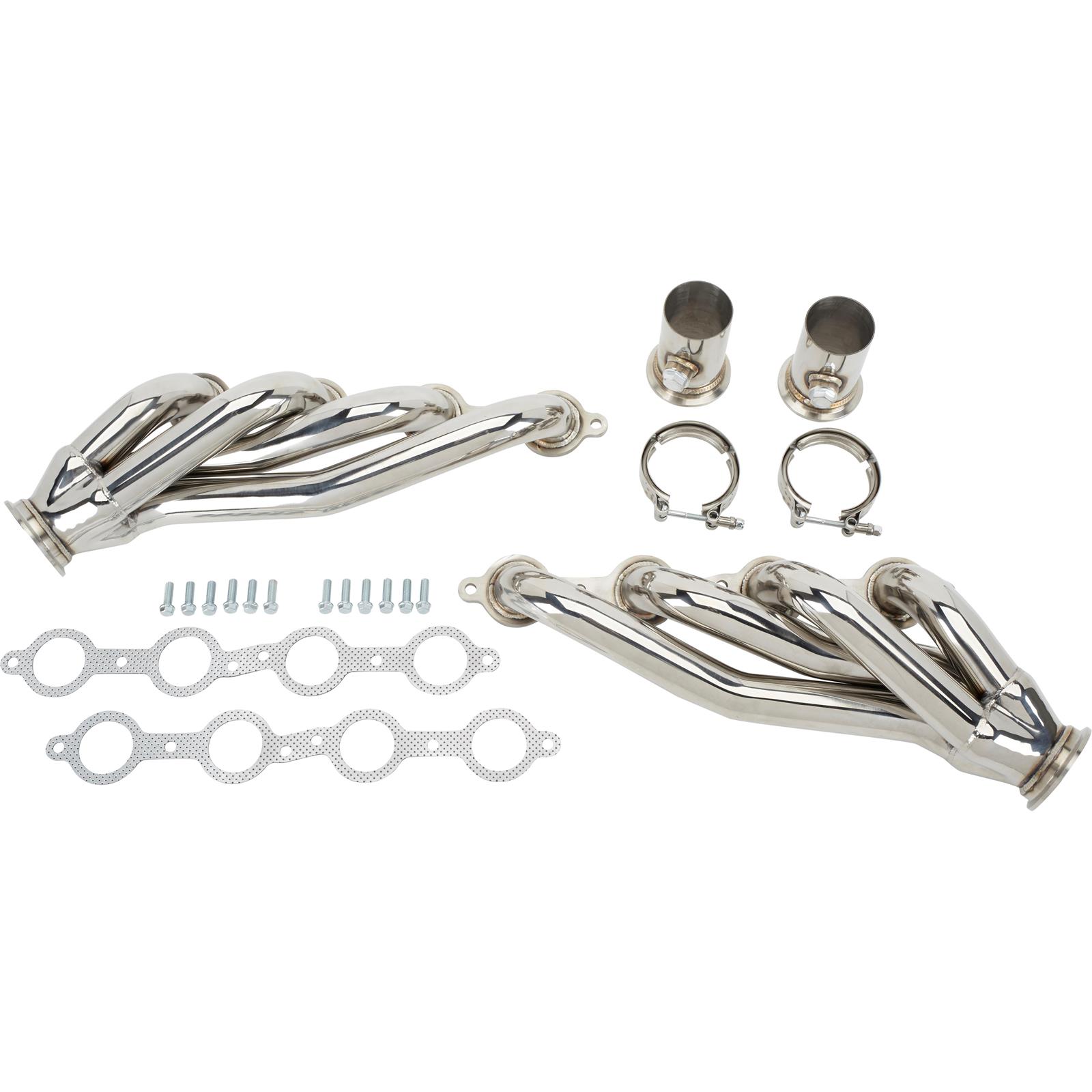 LS Swap 304 Stainless Steel 1 5/8"" Shorty Headers, 2 1/2"" V-Band