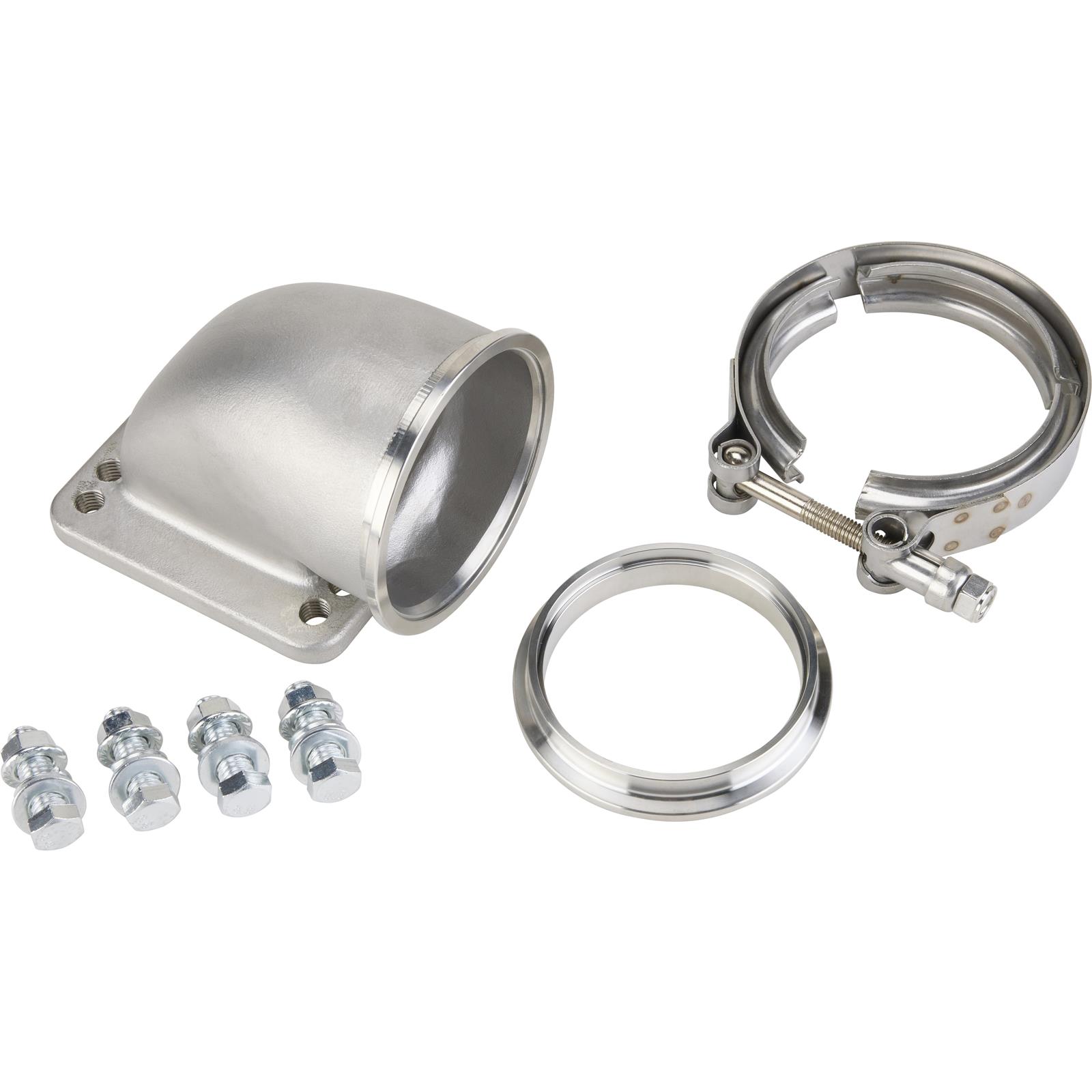 T3/T4 Turbo Flange To 3-inch Pipe 90-Degree V-Band Elbow Adapter