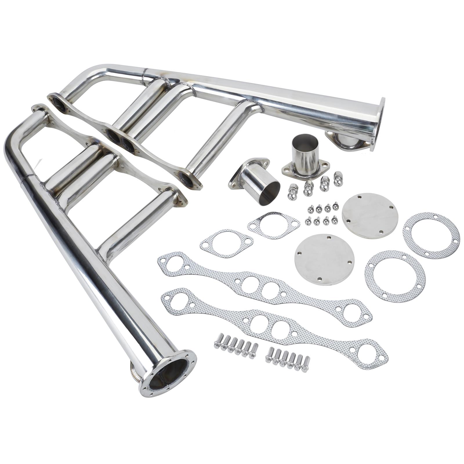 Small Block Chevy Lake Style Headers, Polished Stainless