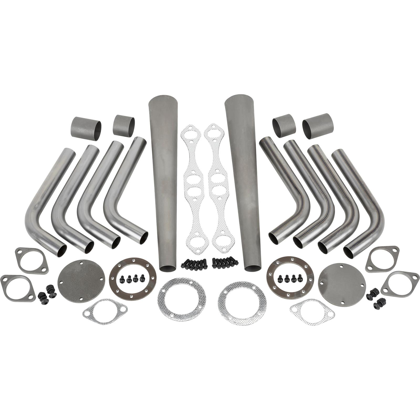 Small Block Chevy Lake Style Header Kit, 1-5/8 Tube, 3-1/2 Inch Cone