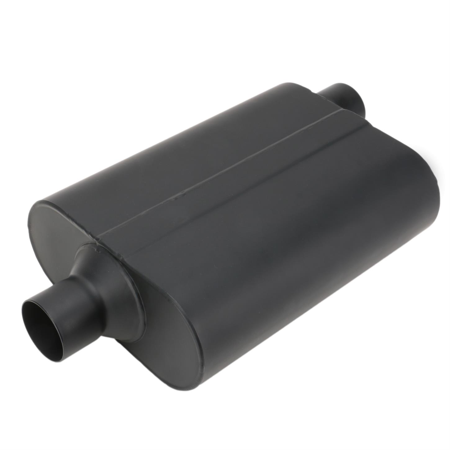 Speedway Welded Chamber Muffler, 2.25 Inch, Offset Inlet/Center Outlet