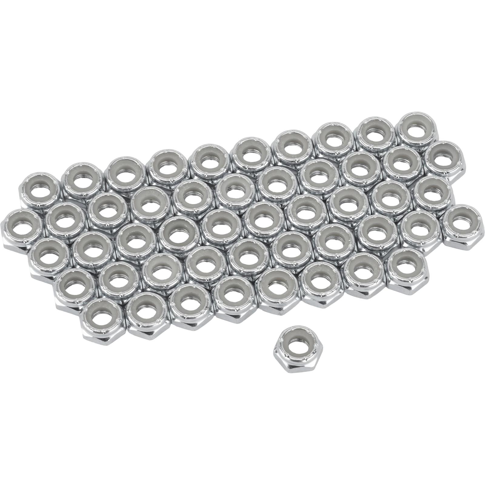 Steel Fine Thread Nylock Nuts, 1/4 Inch-28 Thread, 50 Pack