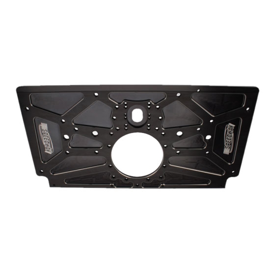 Speedway Small Block Chevy Aluminum Rear Motor Plate, Black