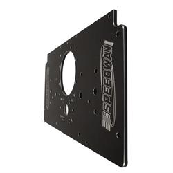 Speedway Small Block Chevy Aluminum Rear Motor Plate, Black