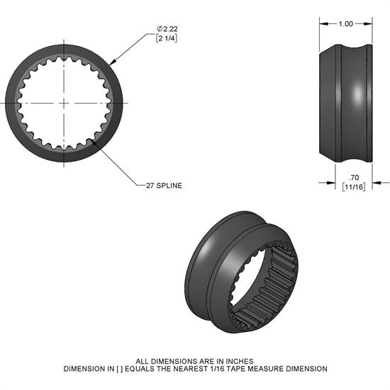 3/4 Inch Splined Cone Spacer