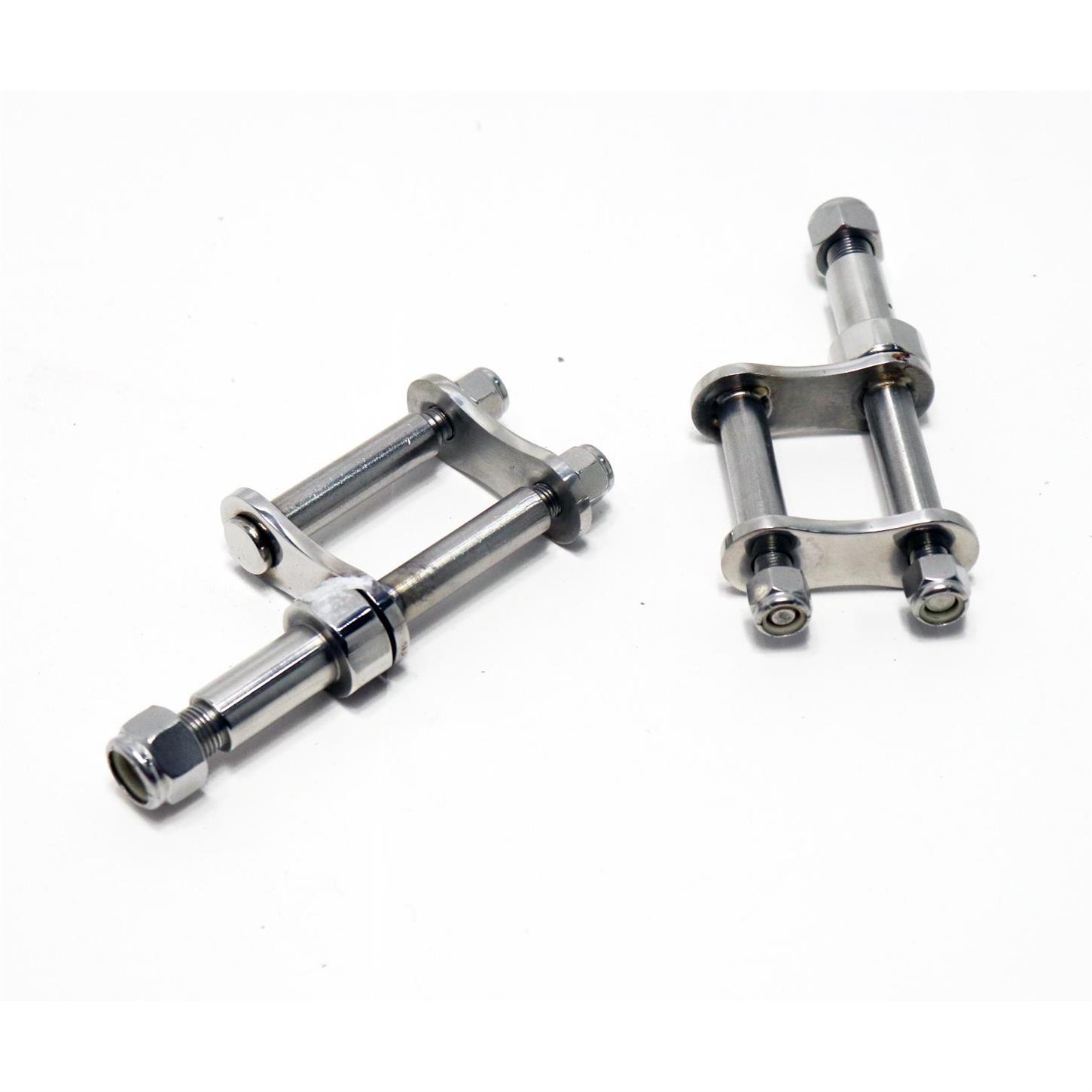 1-3/4 Shackles w/ Shock Stud Mounts, Stainless Steel Finish