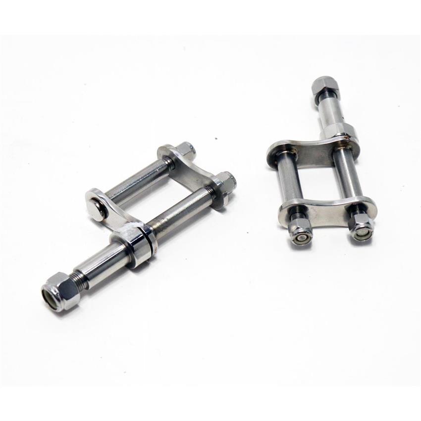 1-3/4 Shackles w/ Shock Stud Mounts, Stainless Steel Finish