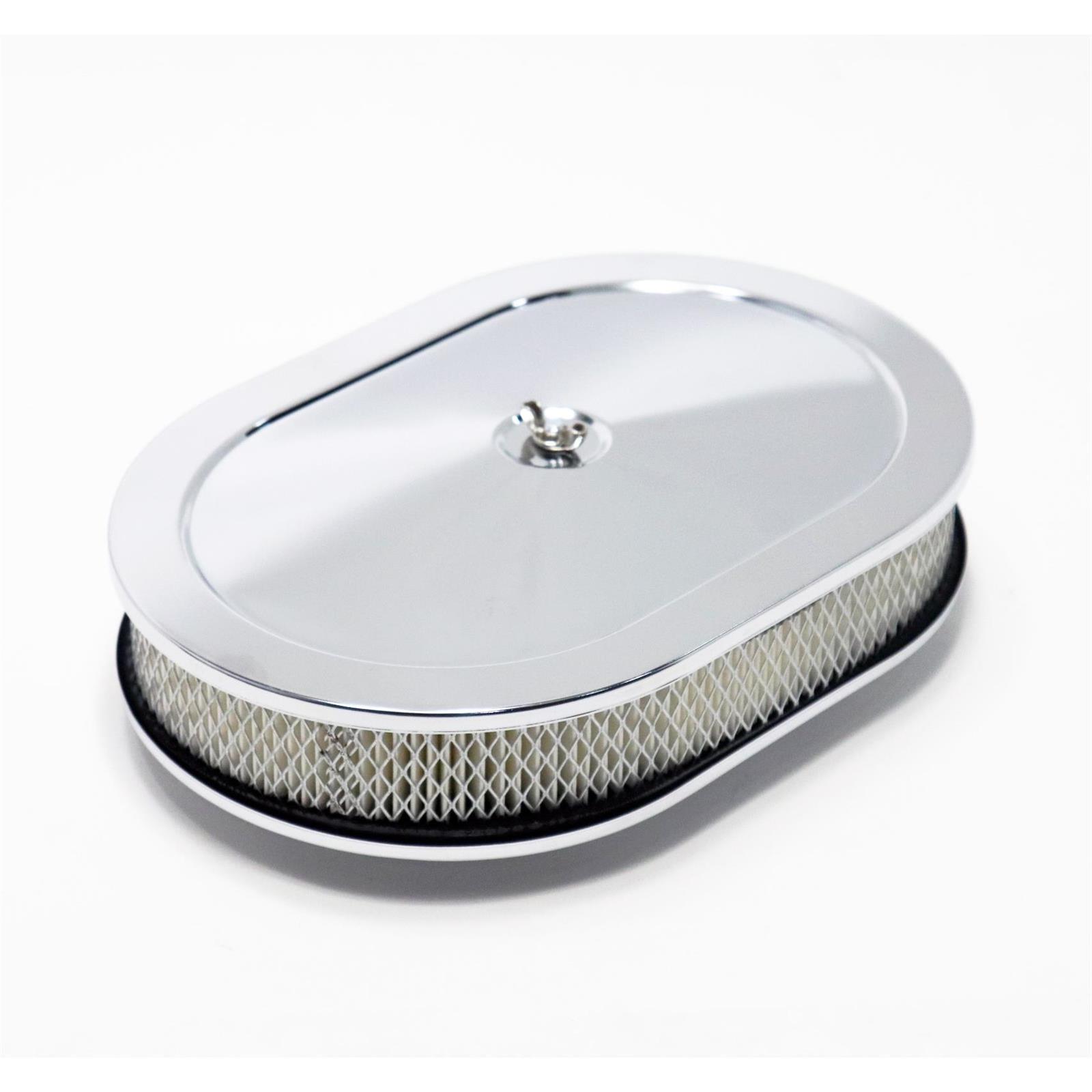 Speedway Chrome Oval Air Cleaner, 12 Inch