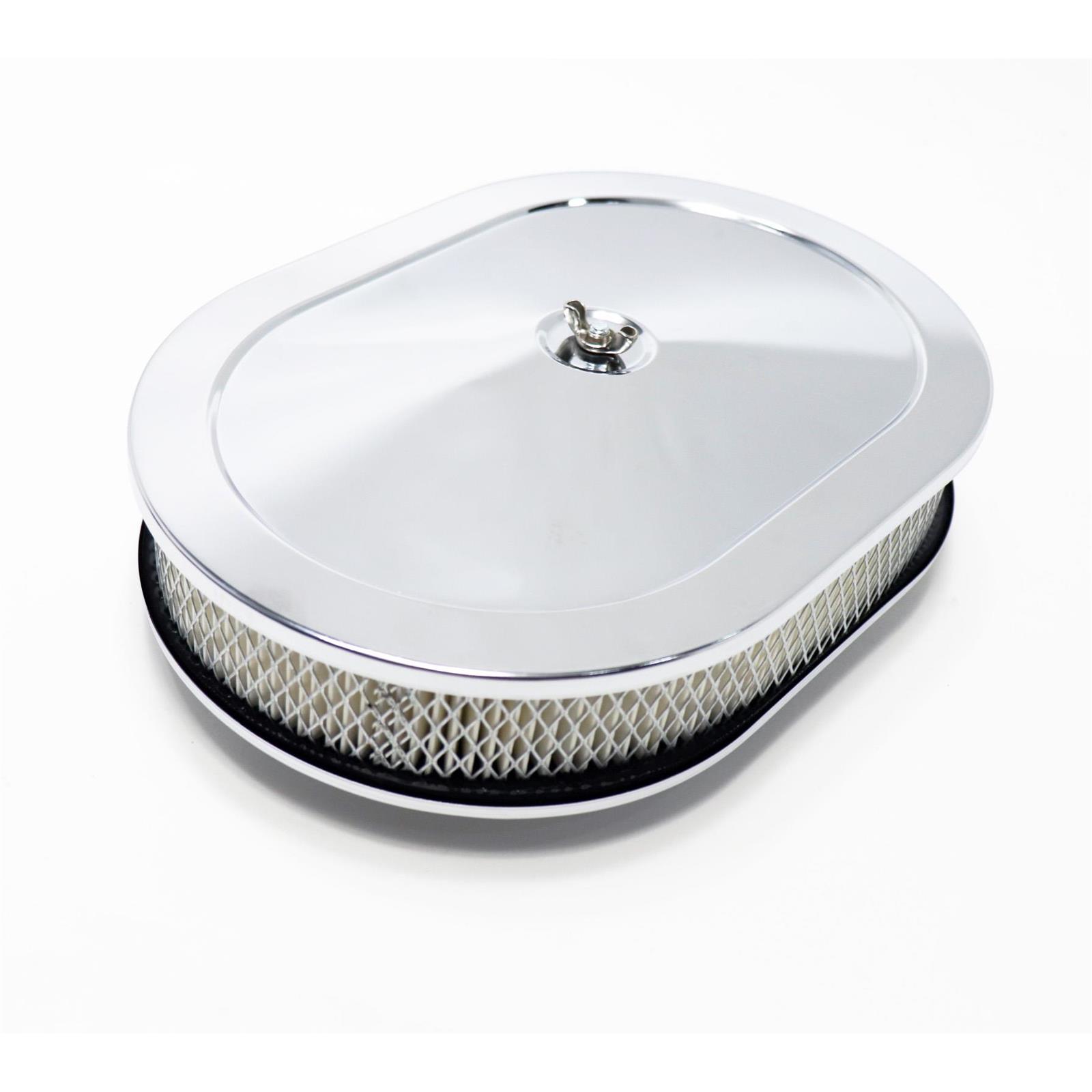 Speedway Chrome Oval Air Cleaner, 12 Inch
