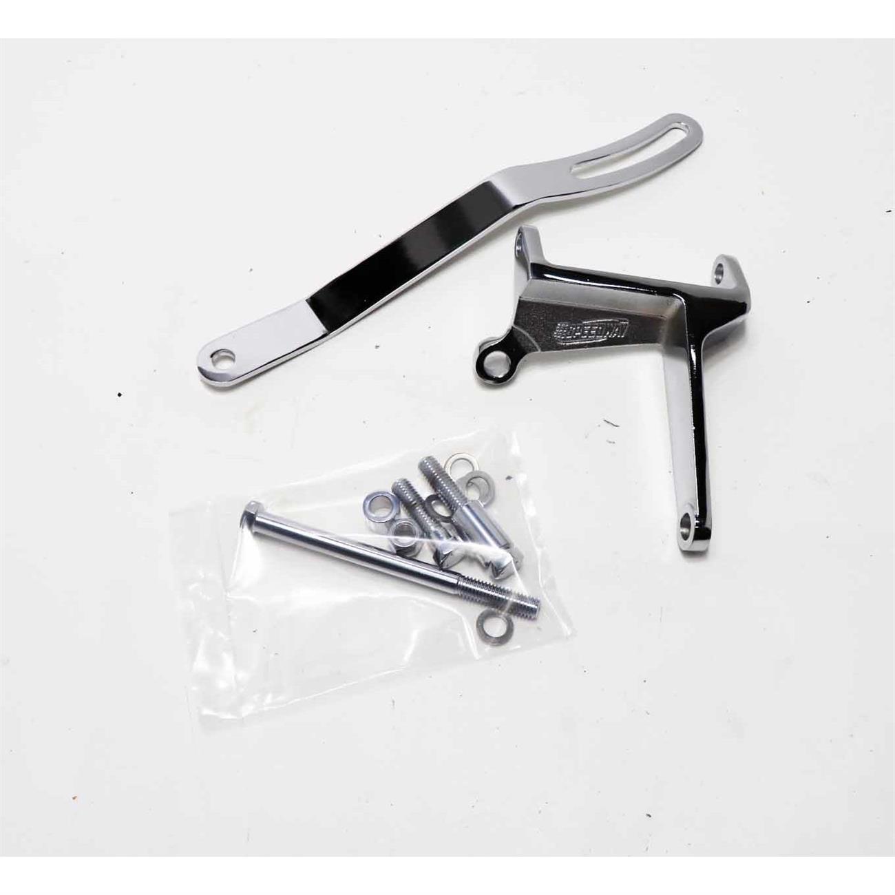 Small Block Chevy Upper Alternator Bracket, Chrome