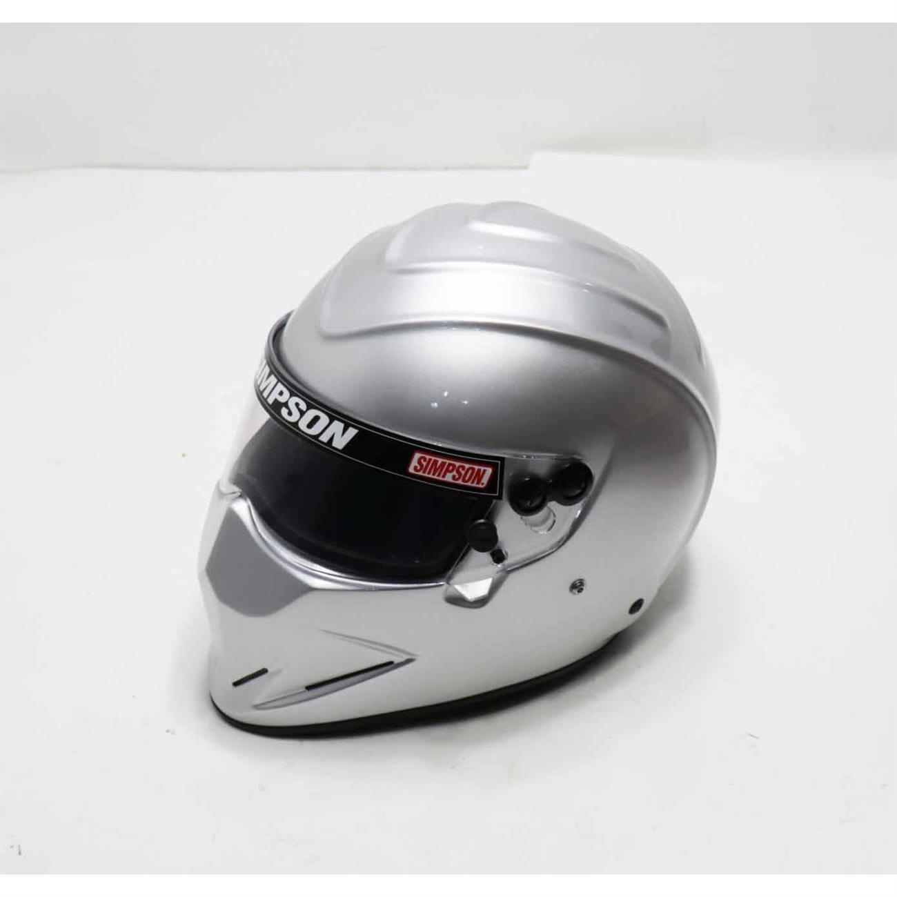 Simpson 6297383 Diamondback SA2015 Racing Helmet, Silver, 7 3/8