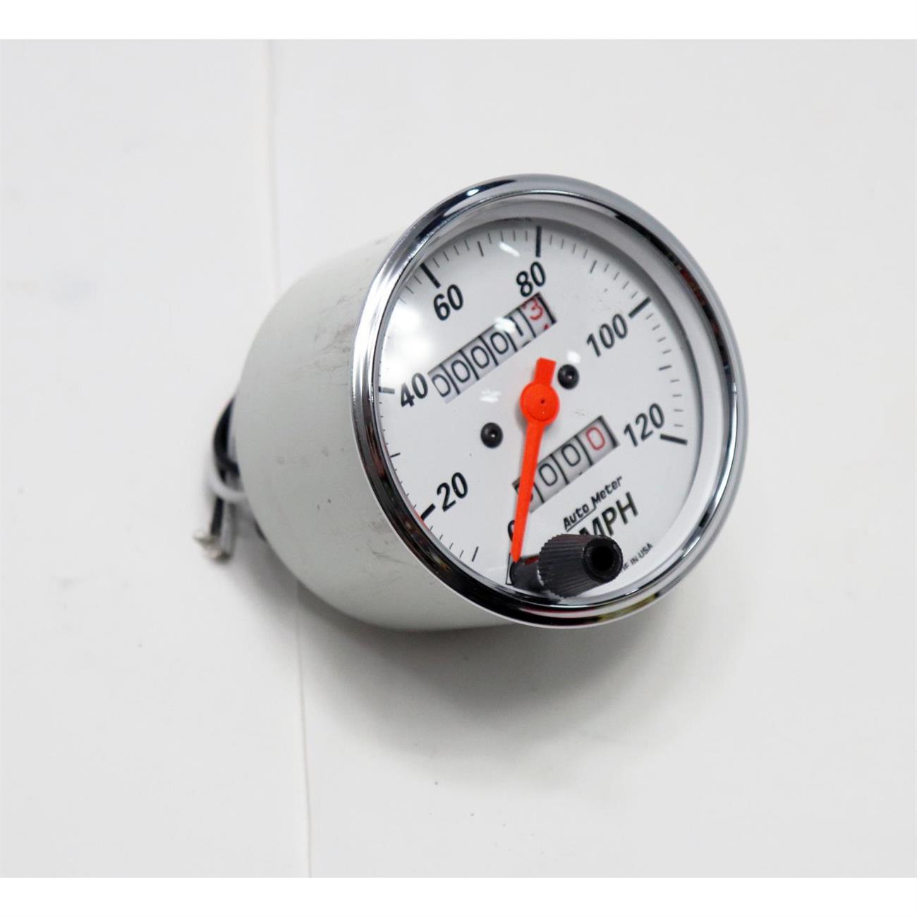 AutoMeter 1396 Arctic White Mechanical Speedometer Gauge