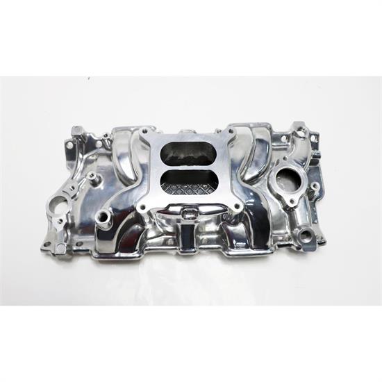 Speedway Small Block Chevy Hi-Rise Intake Manifold, Polished Fini